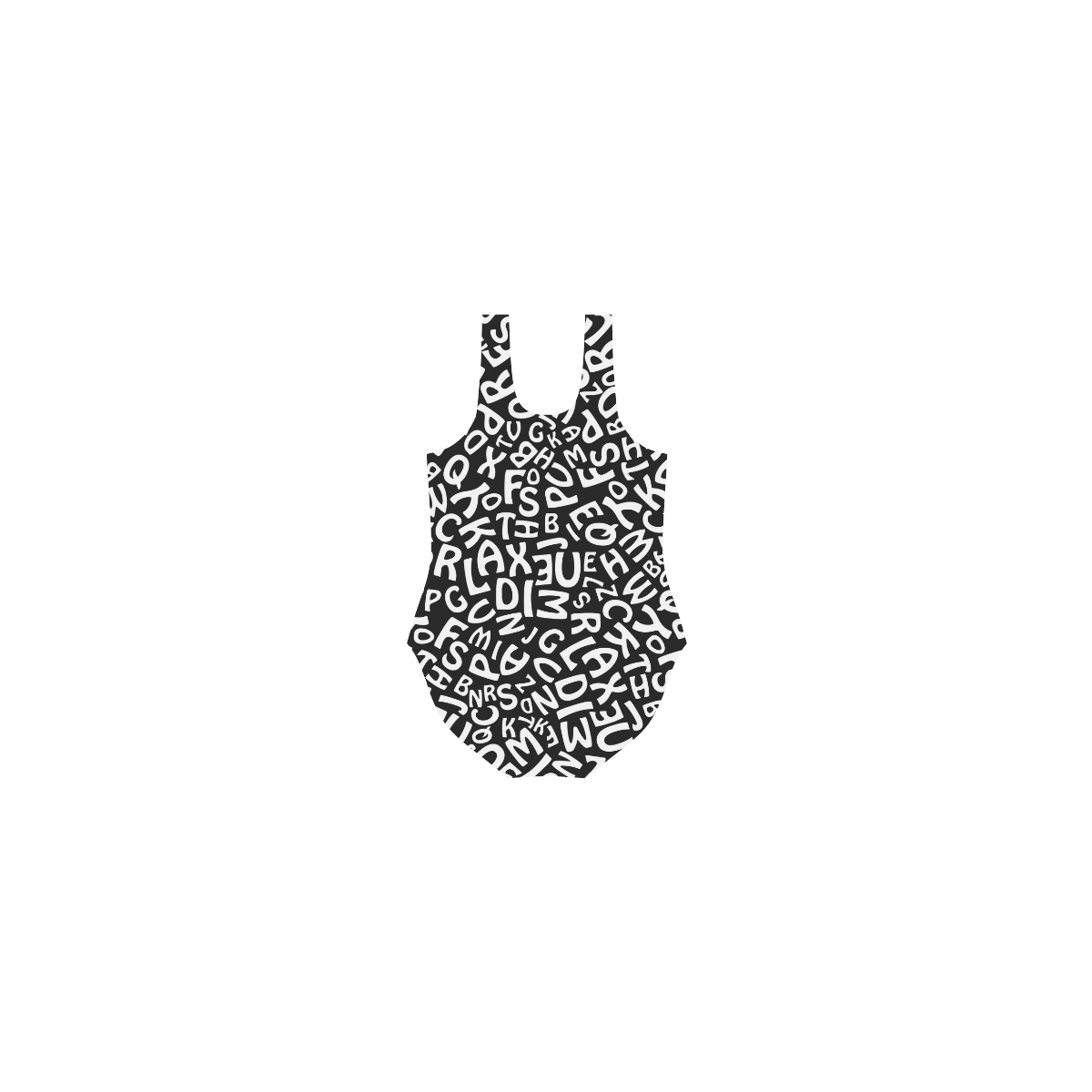 Alphabet Black and White Letters Vest One Piece Swimsuit (Model S04 ...