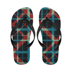 Royal Blue Plaid Hipster style plaid pattern Flip Flops for Men/Women ...