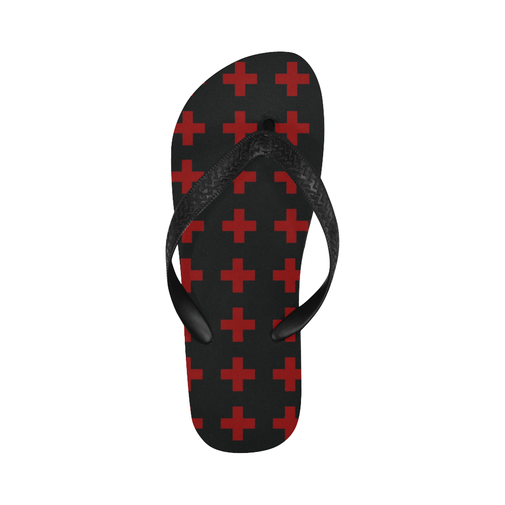 Punk Rock style Red Crosses Pattern design Flip Flops for Men/Women ...