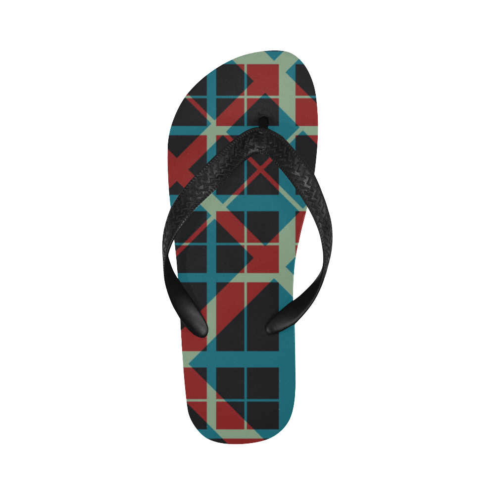 Plaid I Hipster style plaid pattern Flip Flops for Men/Women (Model 040 ...