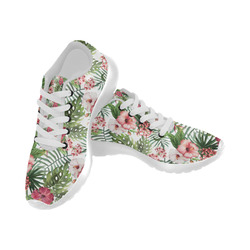Watercolor Tropical Flowers Women’s Running Shoes (Model 020) | ID ...