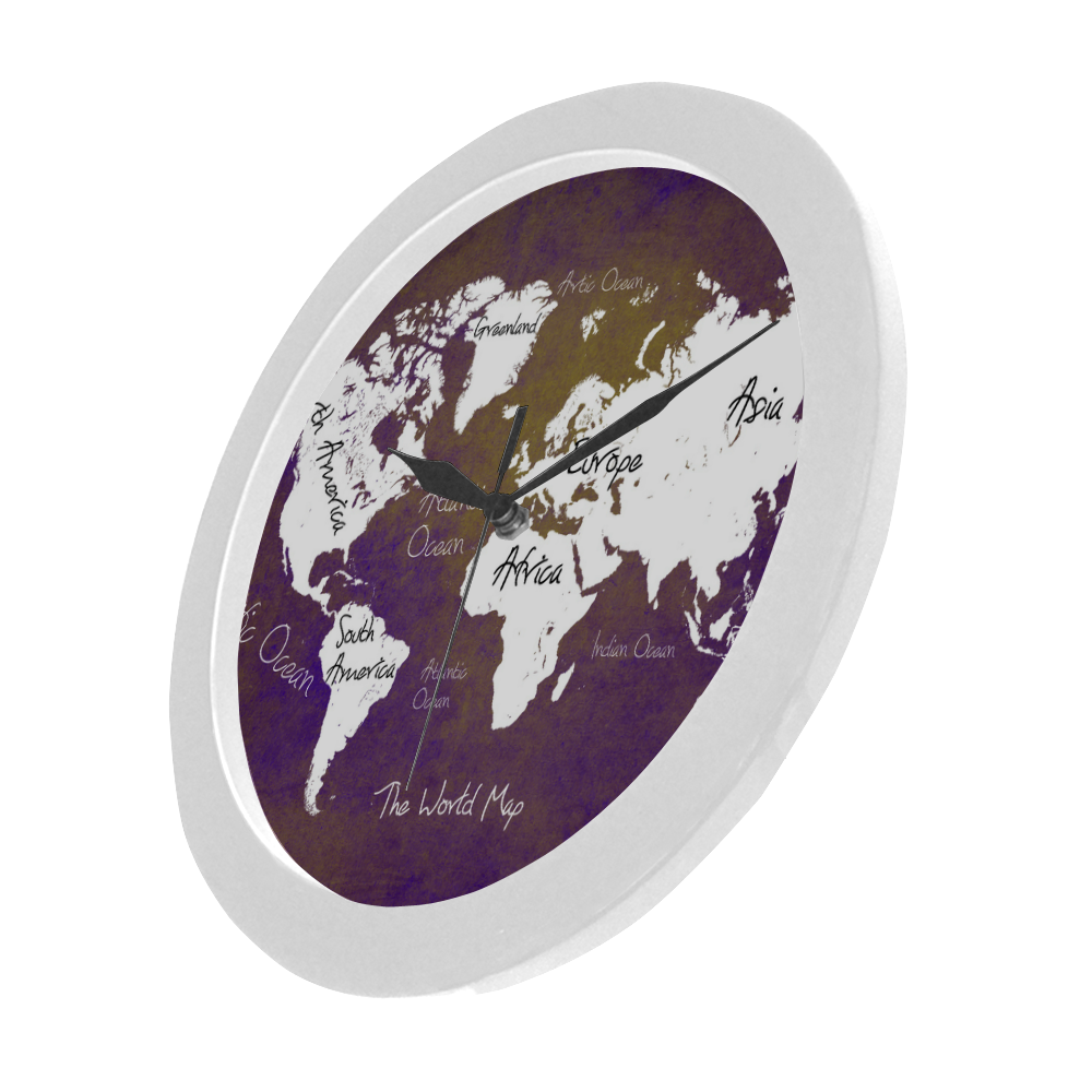 world map Circular Plastic Wall clock | ID: D1527171