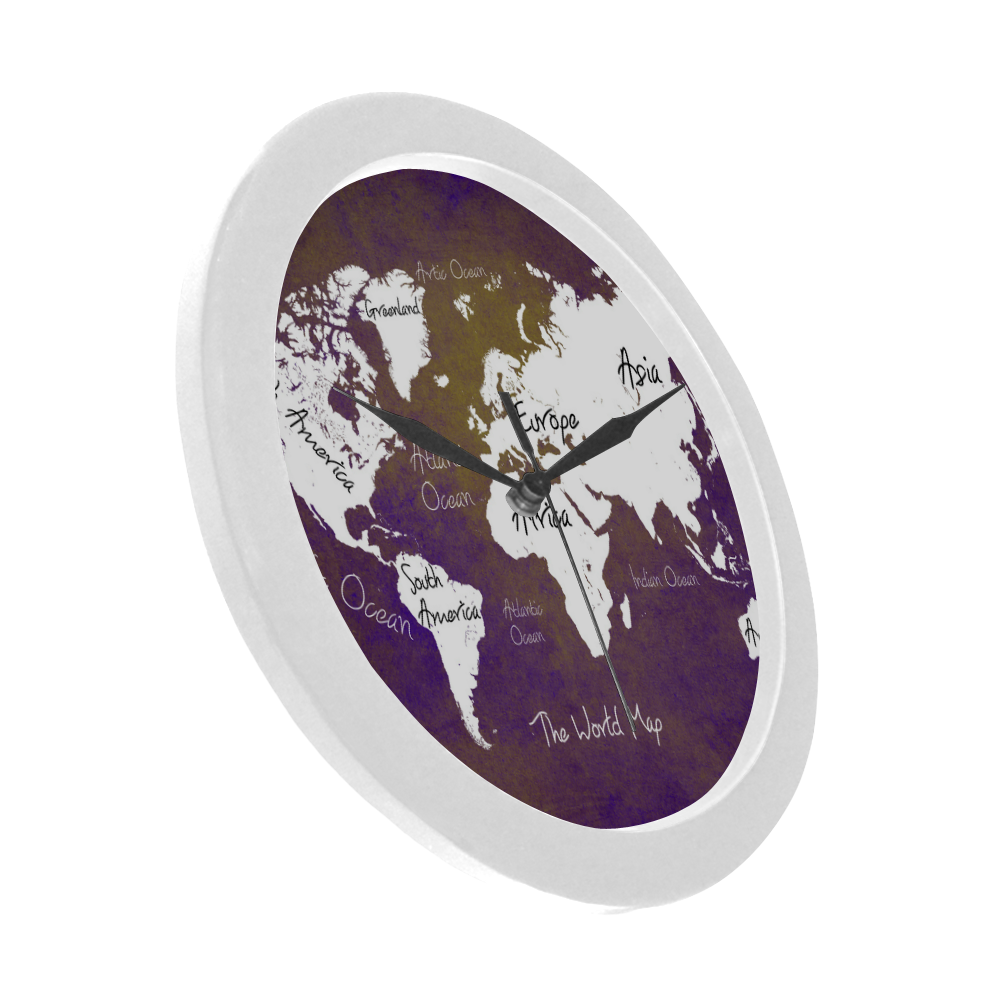 world map Circular Plastic Wall clock | ID: D1527171