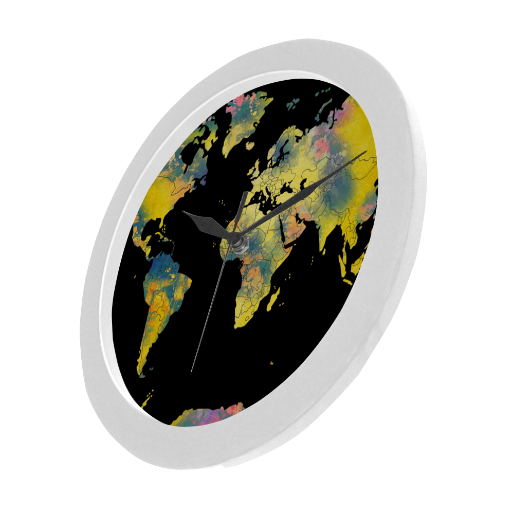 world map Circular Plastic Wall clock | ID: D1526867