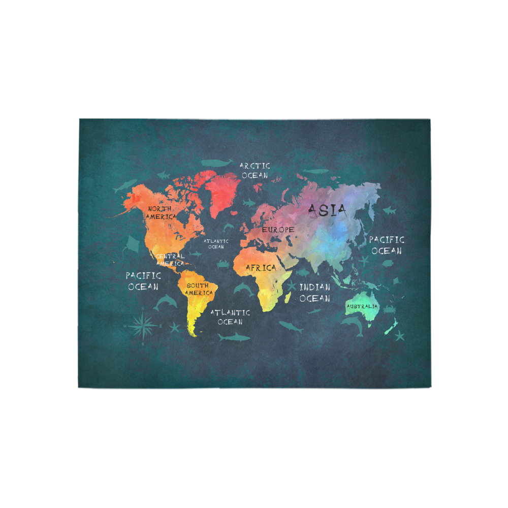 world map Area Rug 5'3''x4' | ID: D1526760