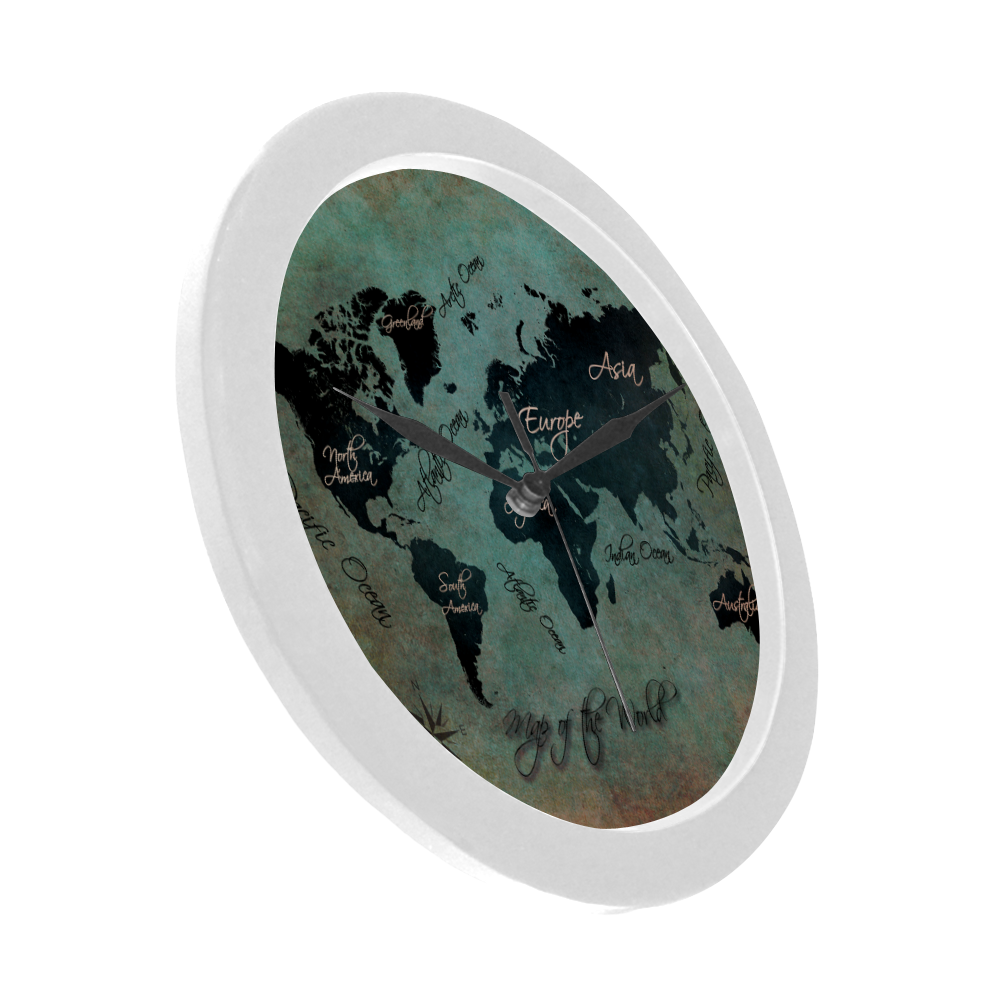 world map Circular Plastic Wall clock | ID: D1527137