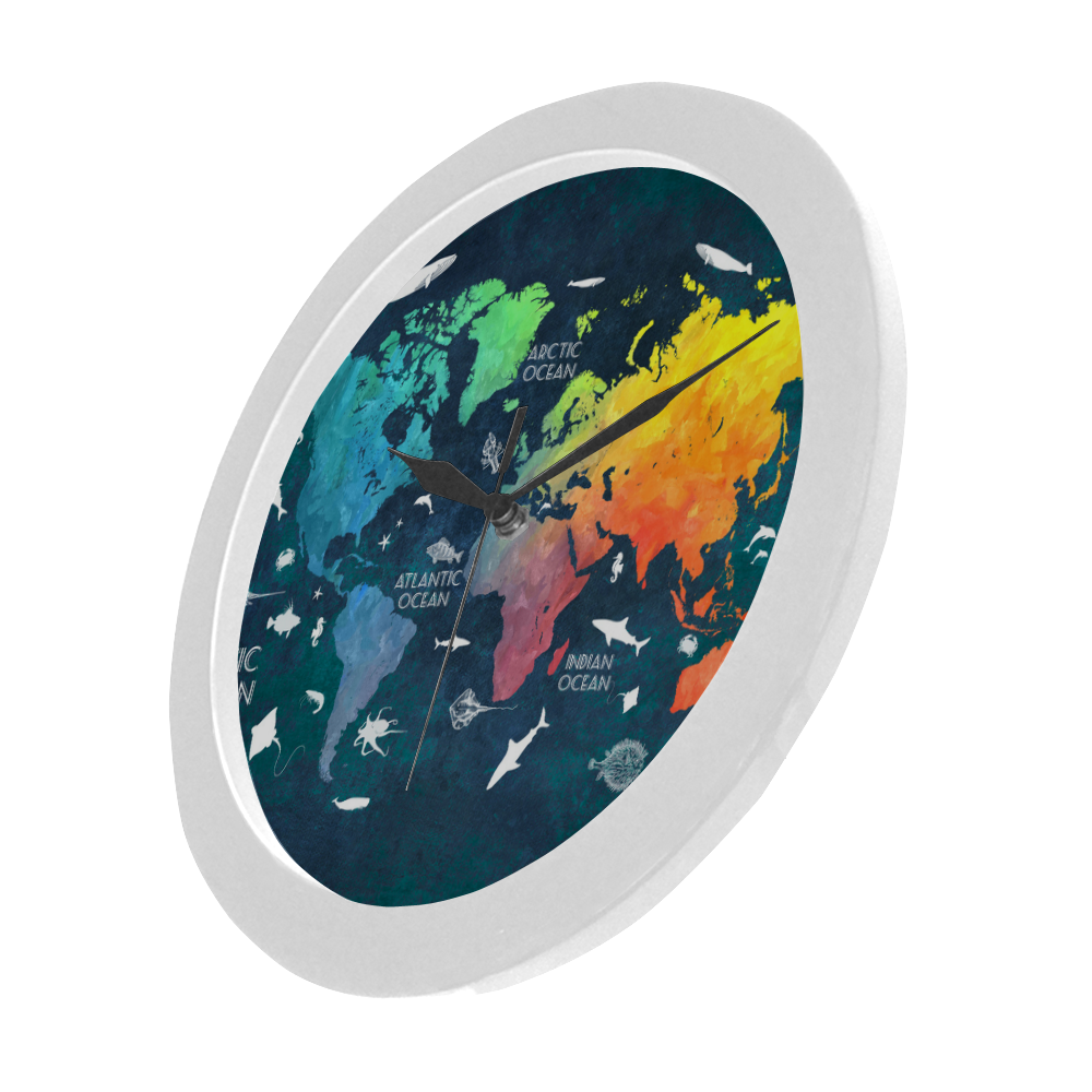 world map Circular Plastic Wall clock | ID: D1527149