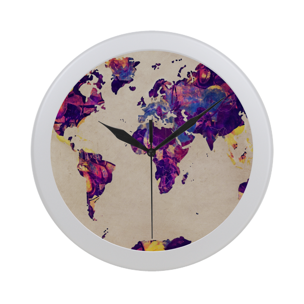 world map Circular Plastic Wall clock | ID: D1526891