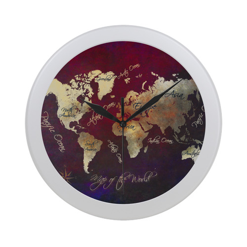 world map Circular Plastic Wall clock | ID: D1526786