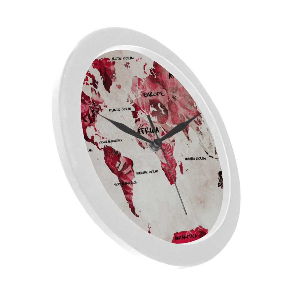 world map Circular Plastic Wall clock | ID: D1526815