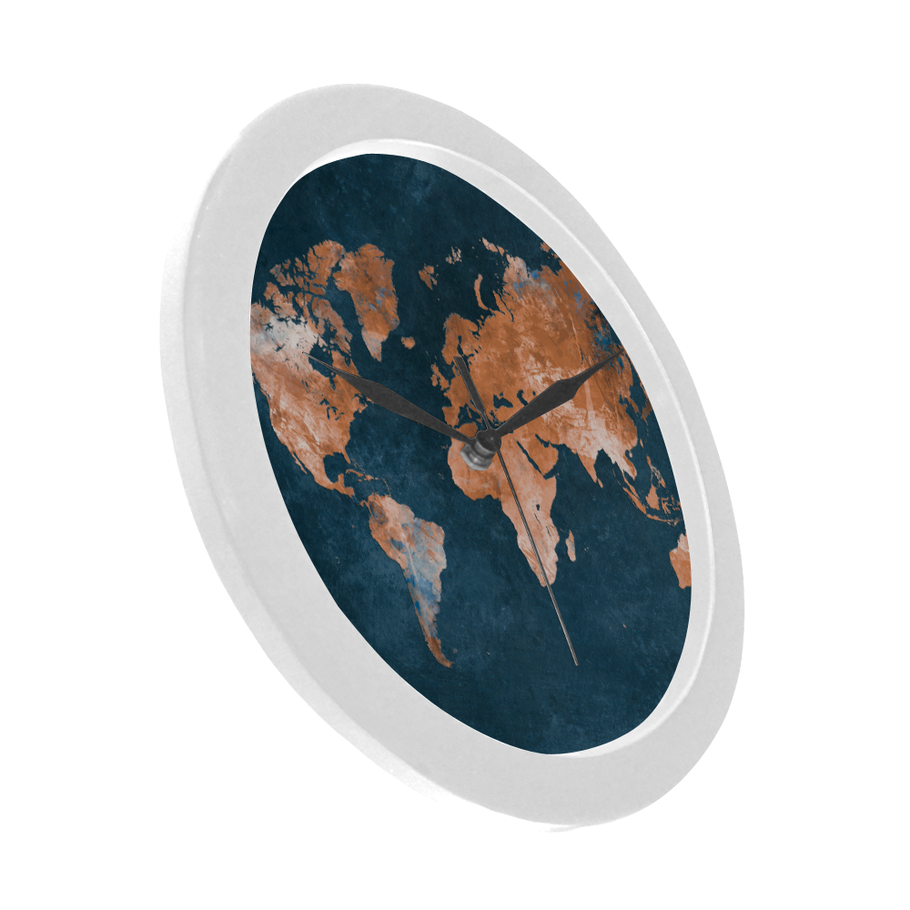 world map Circular Plastic Wall clock | ID: D1526913