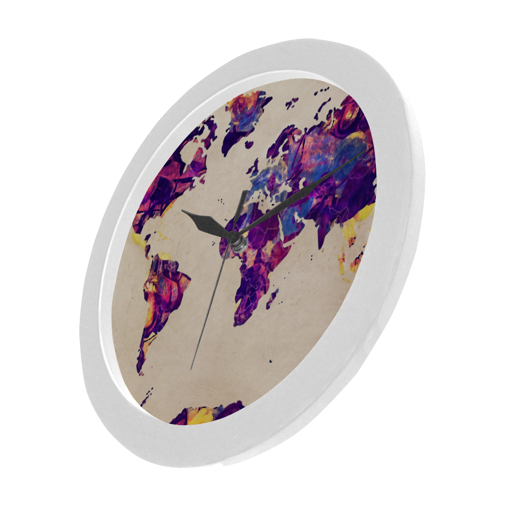 world map Circular Plastic Wall clock | ID: D1526891