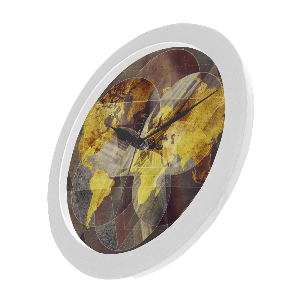 world map Circular Plastic Wall clock | ID: D1526796