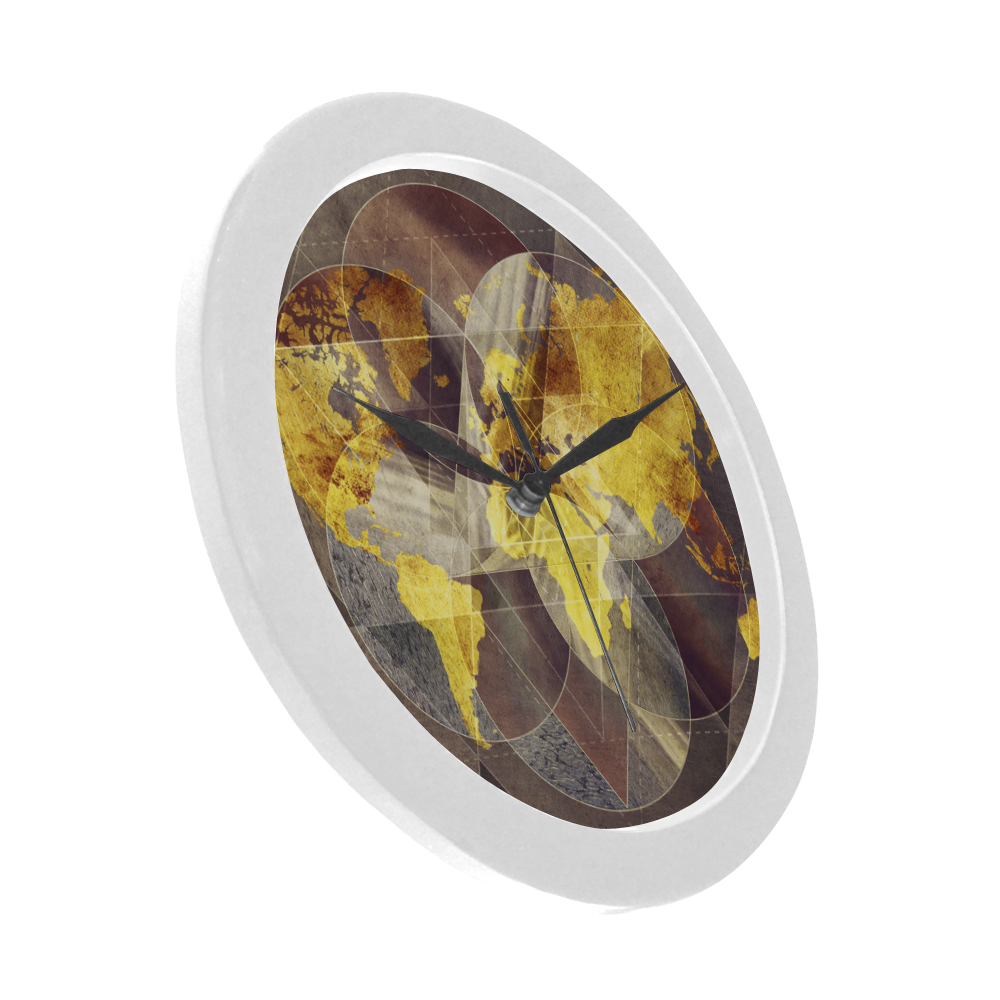 world map Circular Plastic Wall clock | ID: D1526796