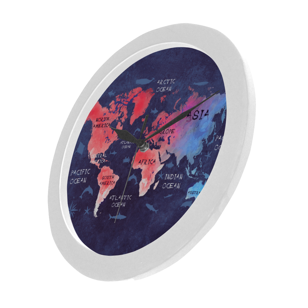 world map Circular Plastic Wall clock | ID: D1526762