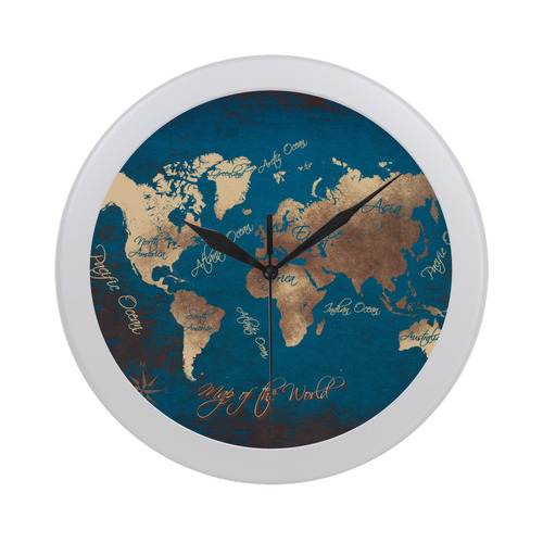 world map Circular Plastic Wall clock | ID: D1526696
