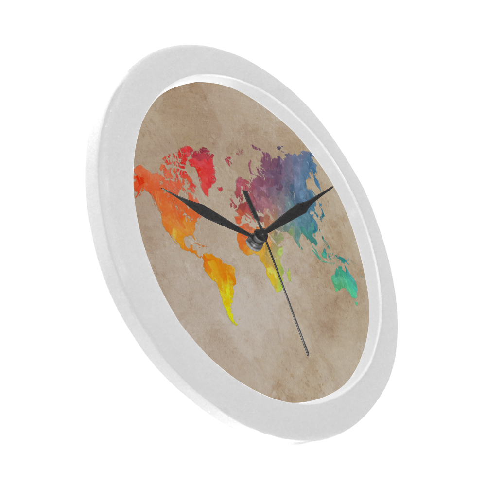 world map Circular Plastic Wall clock | ID: D1527166