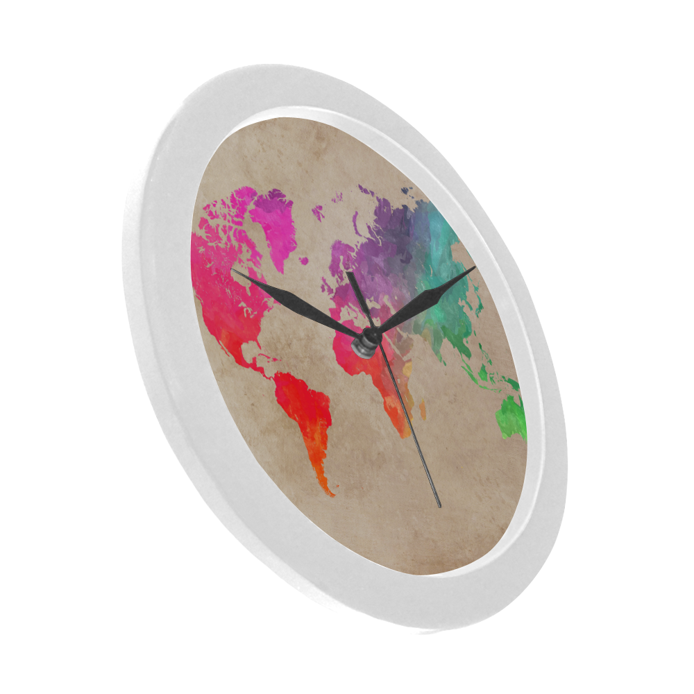 world map Circular Plastic Wall clock | ID: D1526848