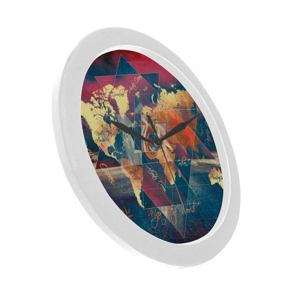 world map Circular Plastic Wall clock | ID: D1526805