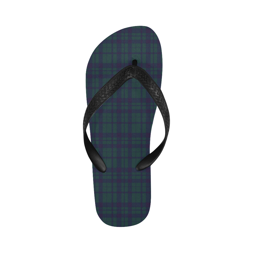 Green Plaid Hipster style plaid pattern Flip Flops for Men/Women (Model ...