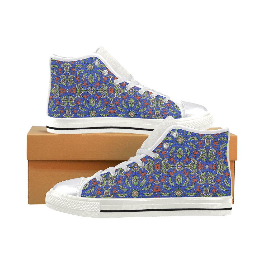 Colorful Ethnic Design Women's Classic High Top Canvas Shoes (Model 017 ...