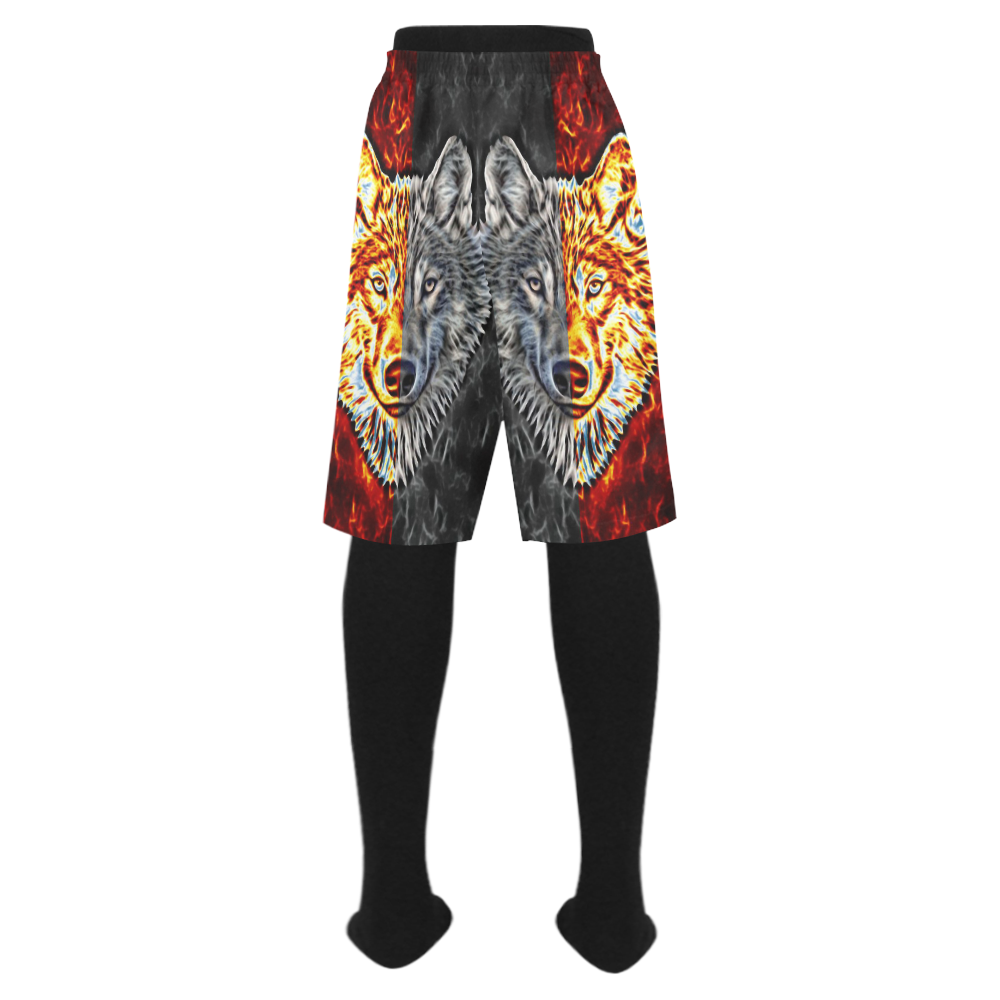 A Graceful WOLF Looks Into Your Eyes Two-colored Men's Swim Trunk ...