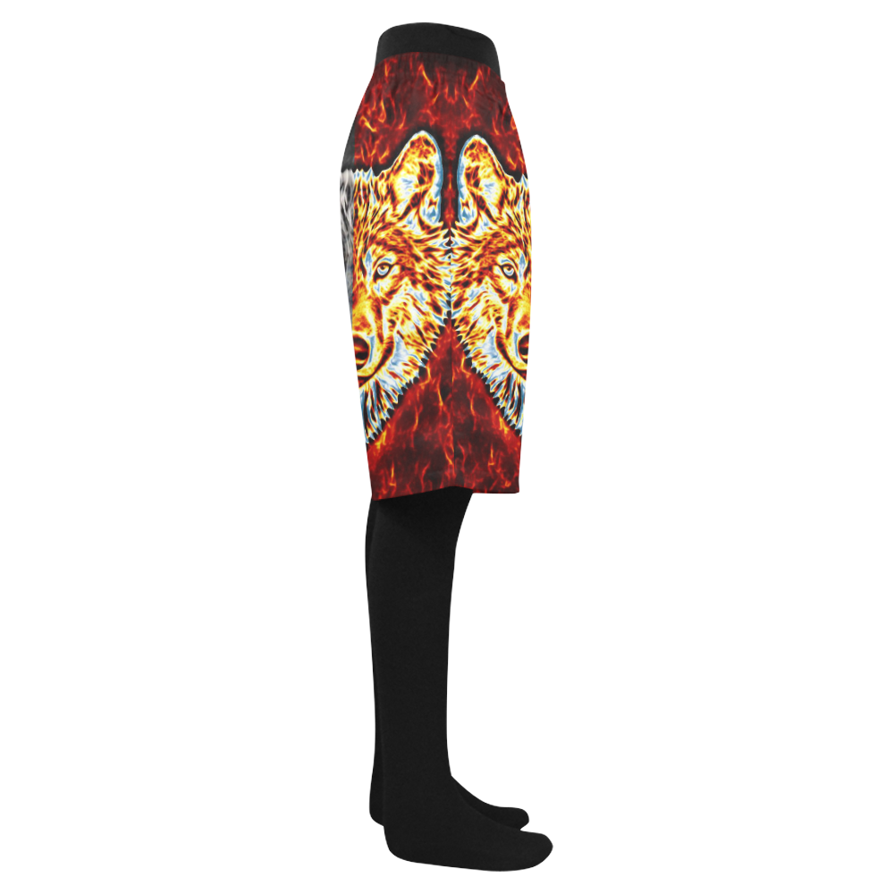 A Graceful WOLF Looks Into Your Eyes Two-colored Men's Swim Trunk ...