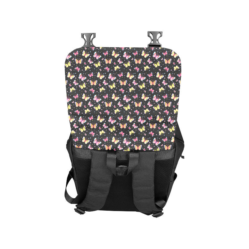 Watercolor Butterflies Black Edition Casual Shoulders Backpack (Model ...
