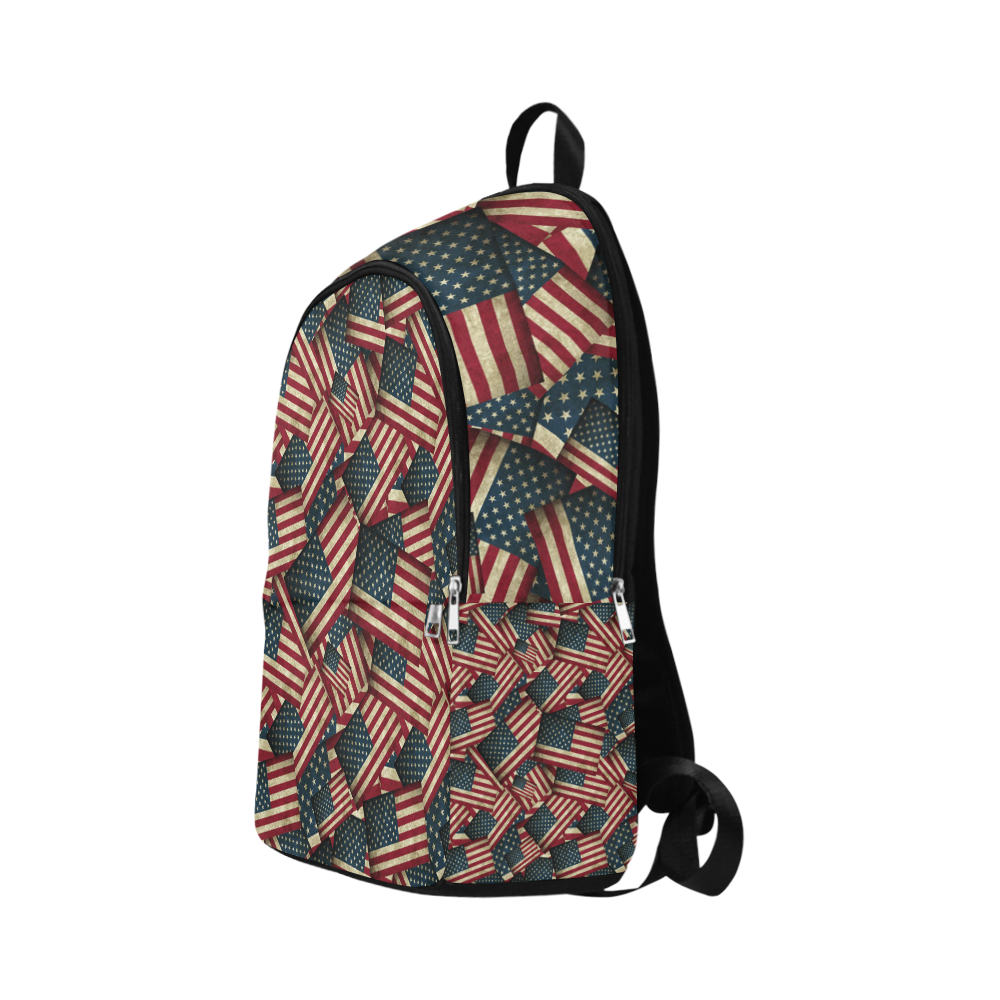 Patriotic Grunge-Style USA American Flags Fabric Backpack for Adult ...