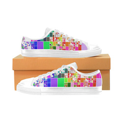 Navy Red White Stars Men's Classic Canvas Shoes (Model 018) | ID: D269160