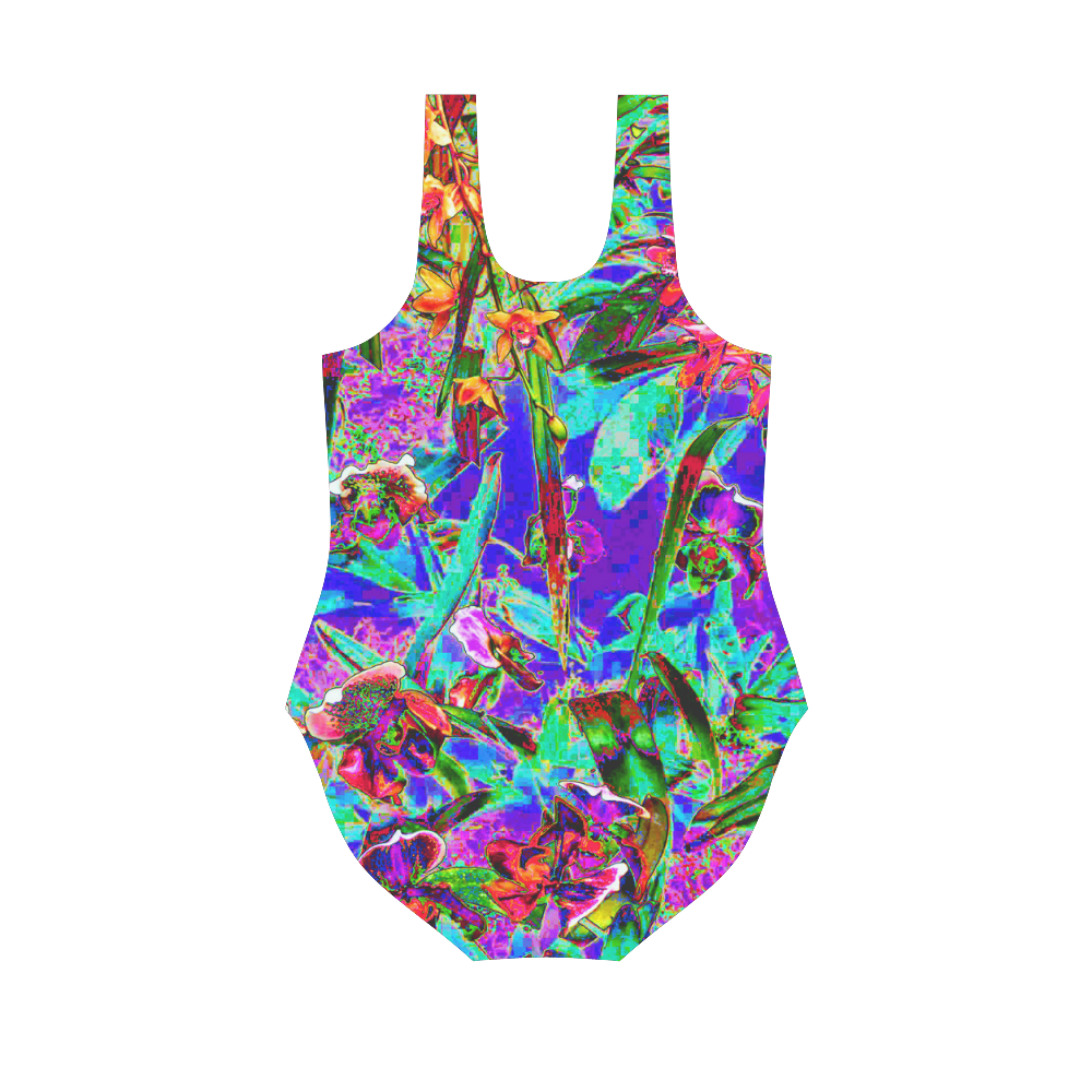 Crazy Bright Rainbow Garden Vest One Piece Swimsuit (Model S04) | ID ...