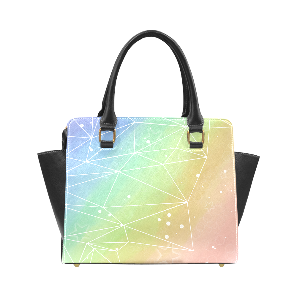 Geometric Rainbow Rivet Shoulder Handbag (Model 1645) | ID: D1605523