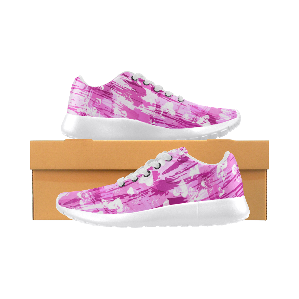 Pink Grunge Love Women’s Running Shoes (Model 020) | ID: D1610860