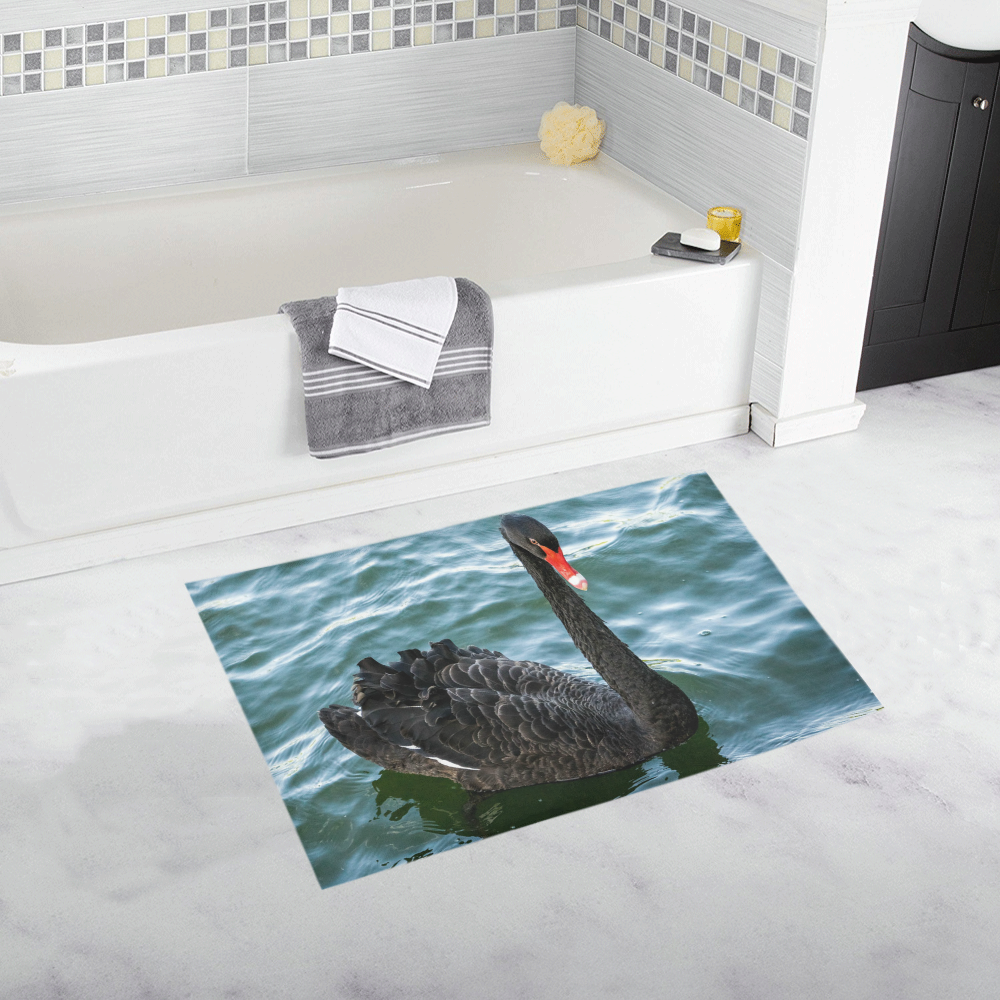 Peaceful Black Swan Bath Rug 20''x 32'' | ID: D1617827