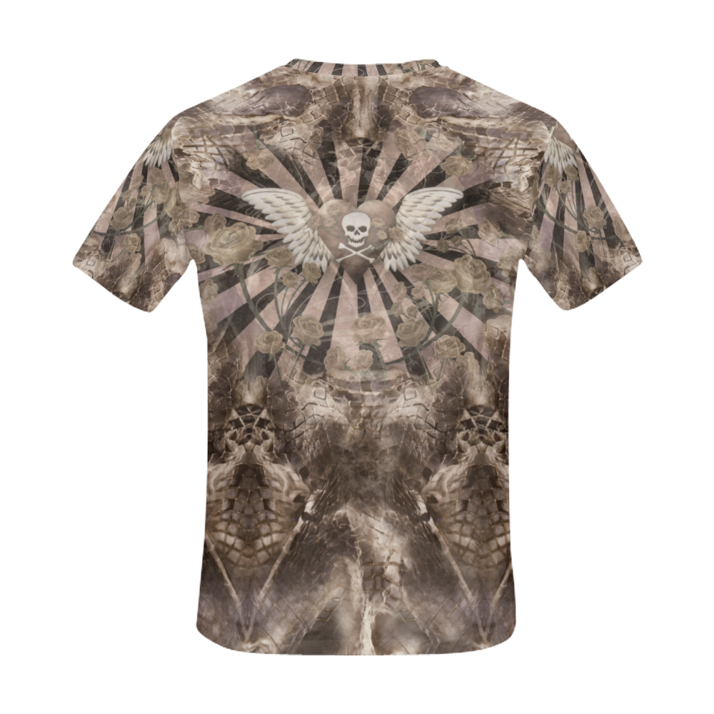 Dark Skull Bones Print Shirt by Juleez All Over Print T-Shirt for Men ...