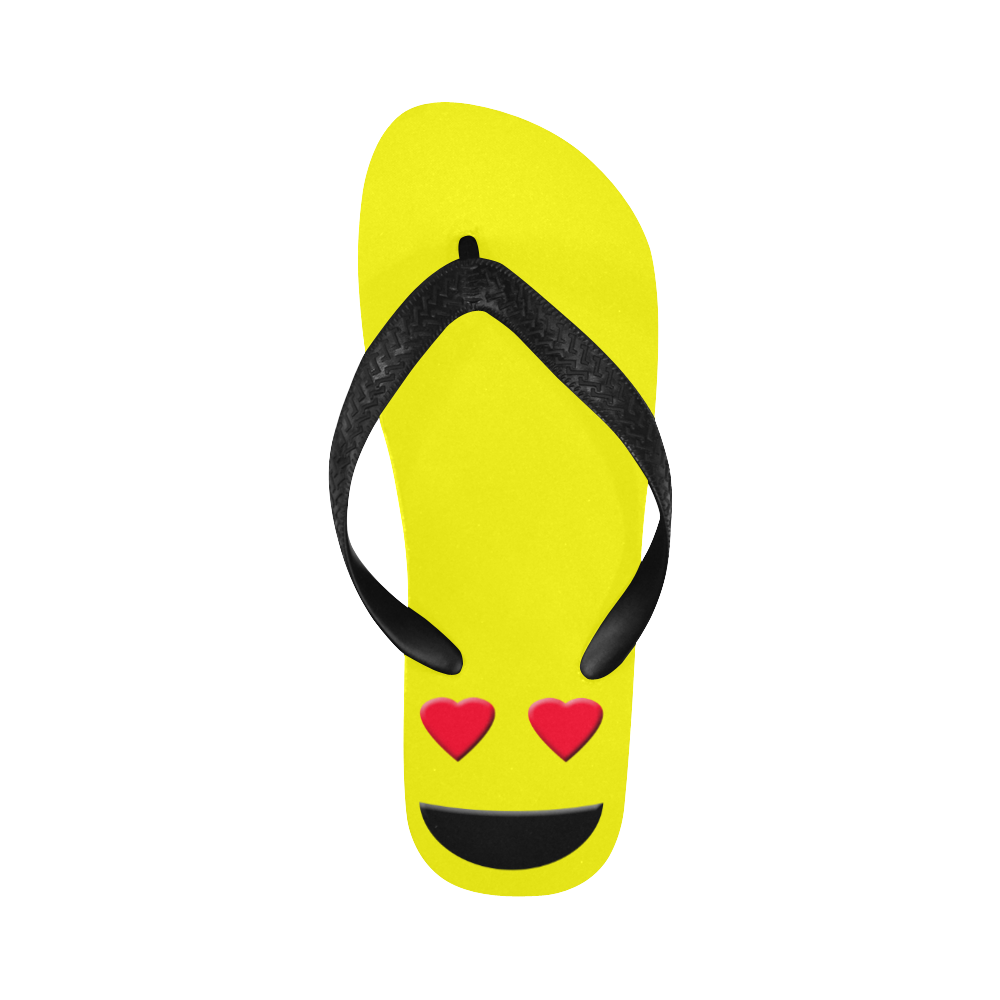 Emoticon Emoji Heart Eyes Flip Flops for Men/Women (Model 040) | ID ...
