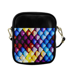 Abstract Colors Red Blue Yellow Purple Sling Bag (Model 1627) | ID ...