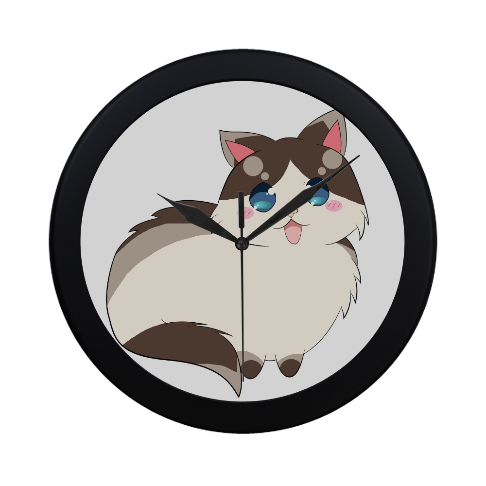 Ragdoll Cat for Life Circular Plastic Wall clock | ID: D1628106