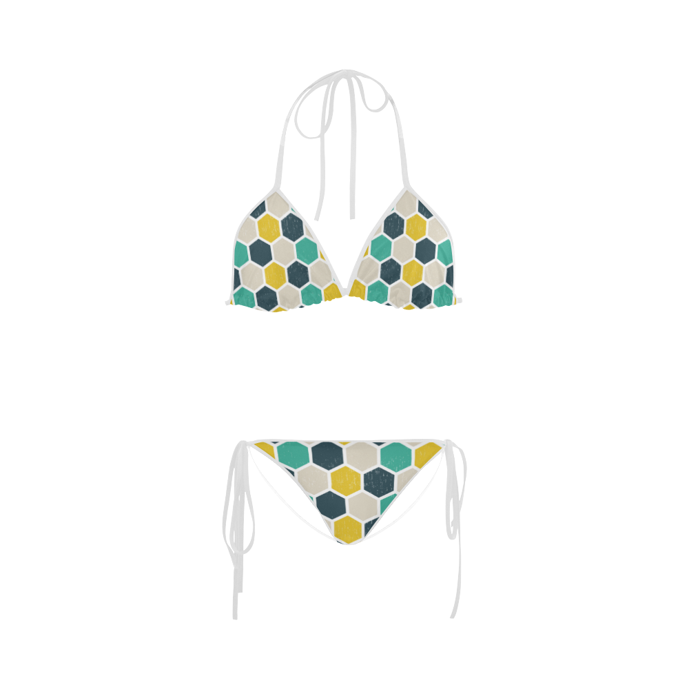 Hexagonal Geometric Custom Bikini Swimsuit | ID: D1646431
