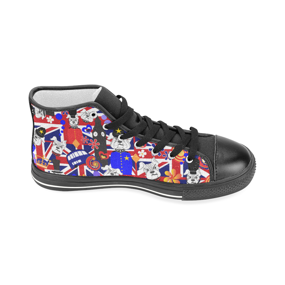 High Top Sneakers British Bulldog London Flag Print Sneakers Men’s ...