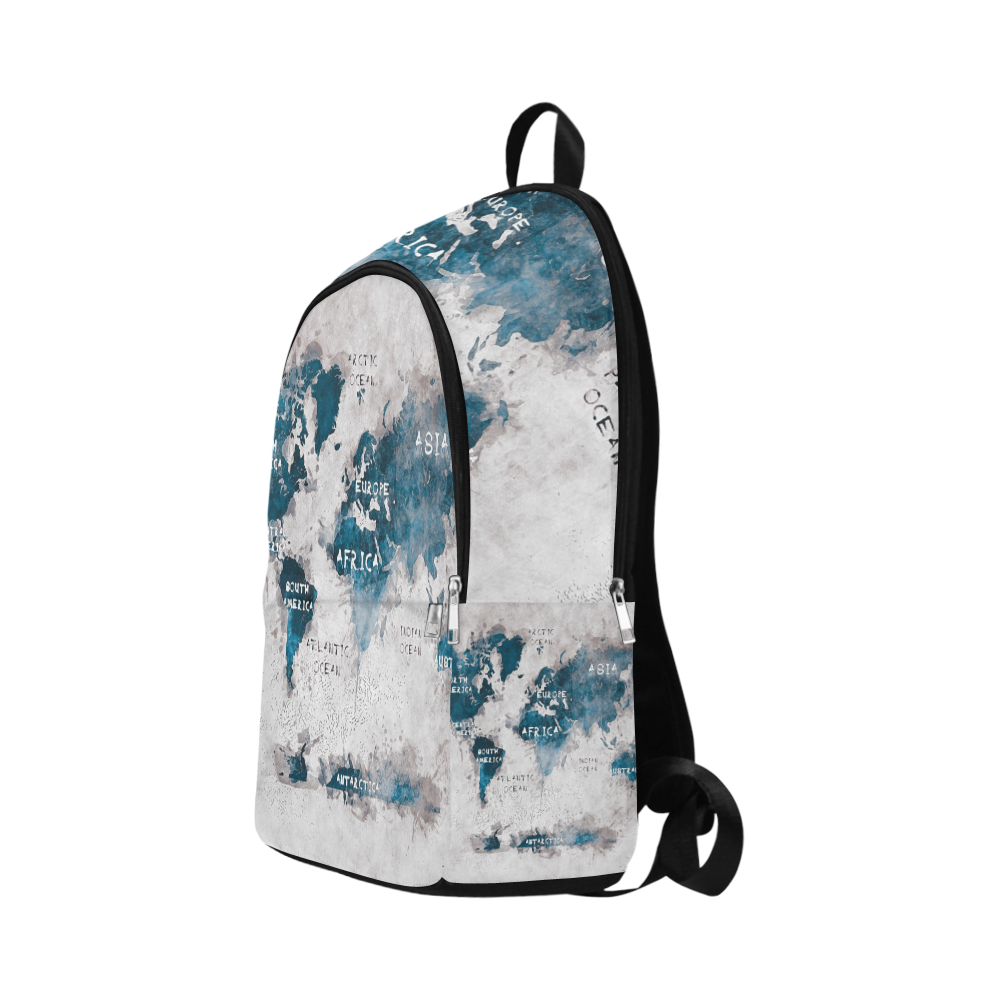 world map OCEANS and continents Fabric Backpack for Adult (Model 1659 ...