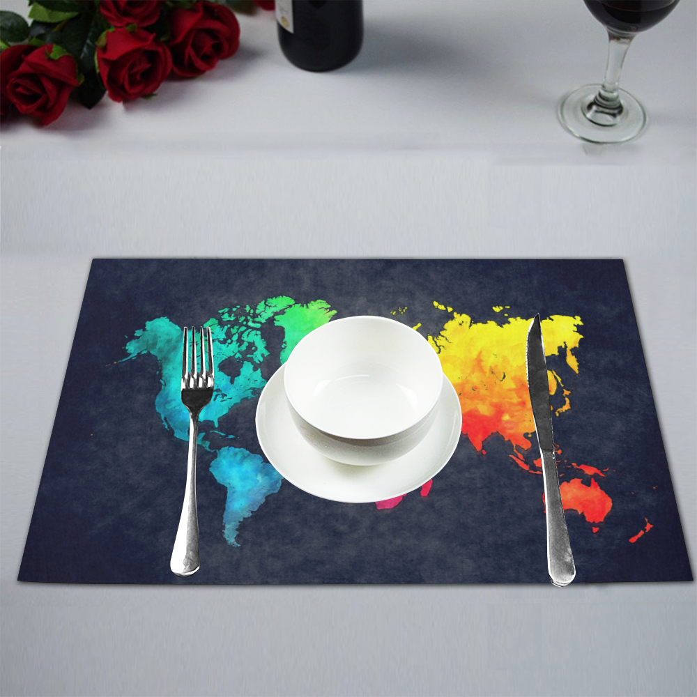world map Placemat 12’’ x 18’’ (Set of 6) | ID: D1644299