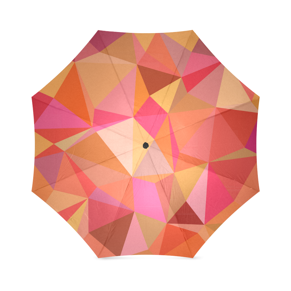 Red Orange Pink Geometric Triangles Foldable Umbrella (Model U01) | ID ...