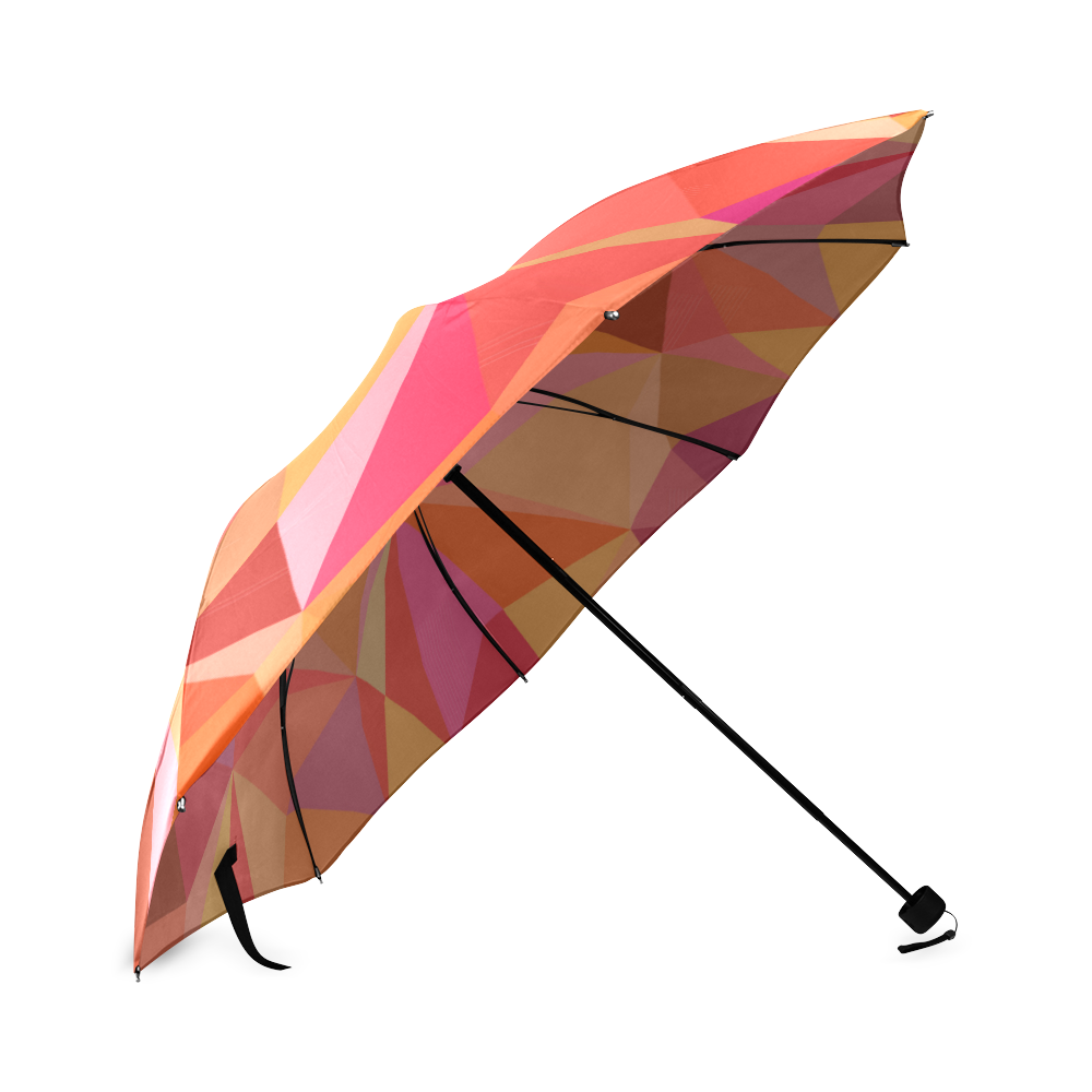 Red Orange Pink Geometric Triangles Foldable Umbrella (Model U01) | ID ...