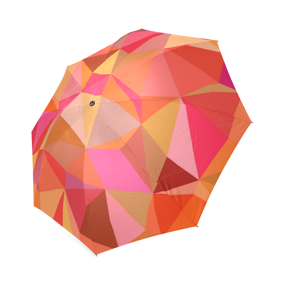 Red Orange Pink Geometric Triangles Foldable Umbrella (Model U01) | ID ...
