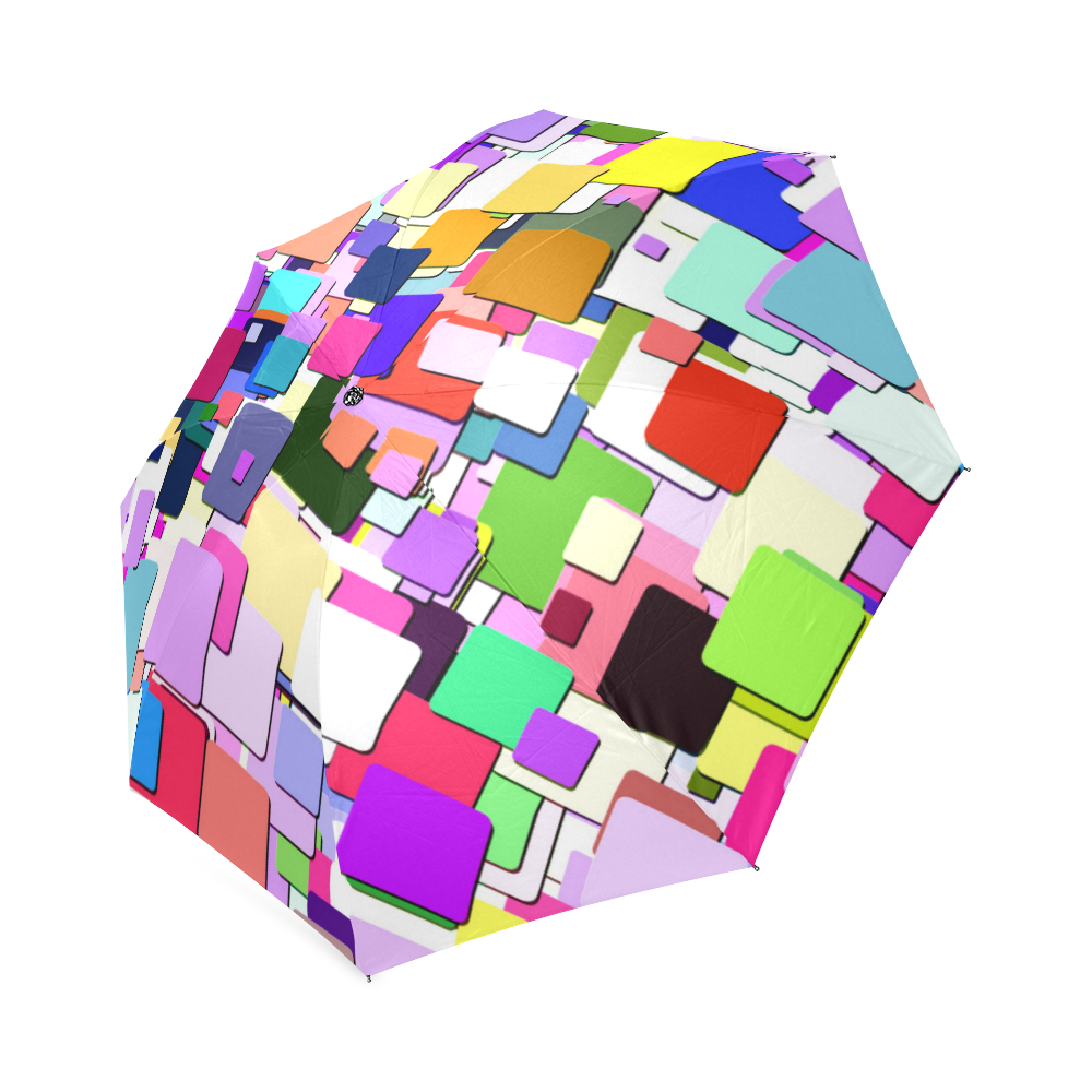 Colorful Squares Geometric Pattern Foldable Umbrella (Model U01) | ID ...