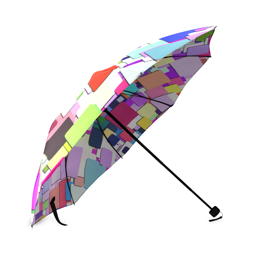 Colorful Squares Geometric Pattern Foldable Umbrella (Model U01) | ID ...
