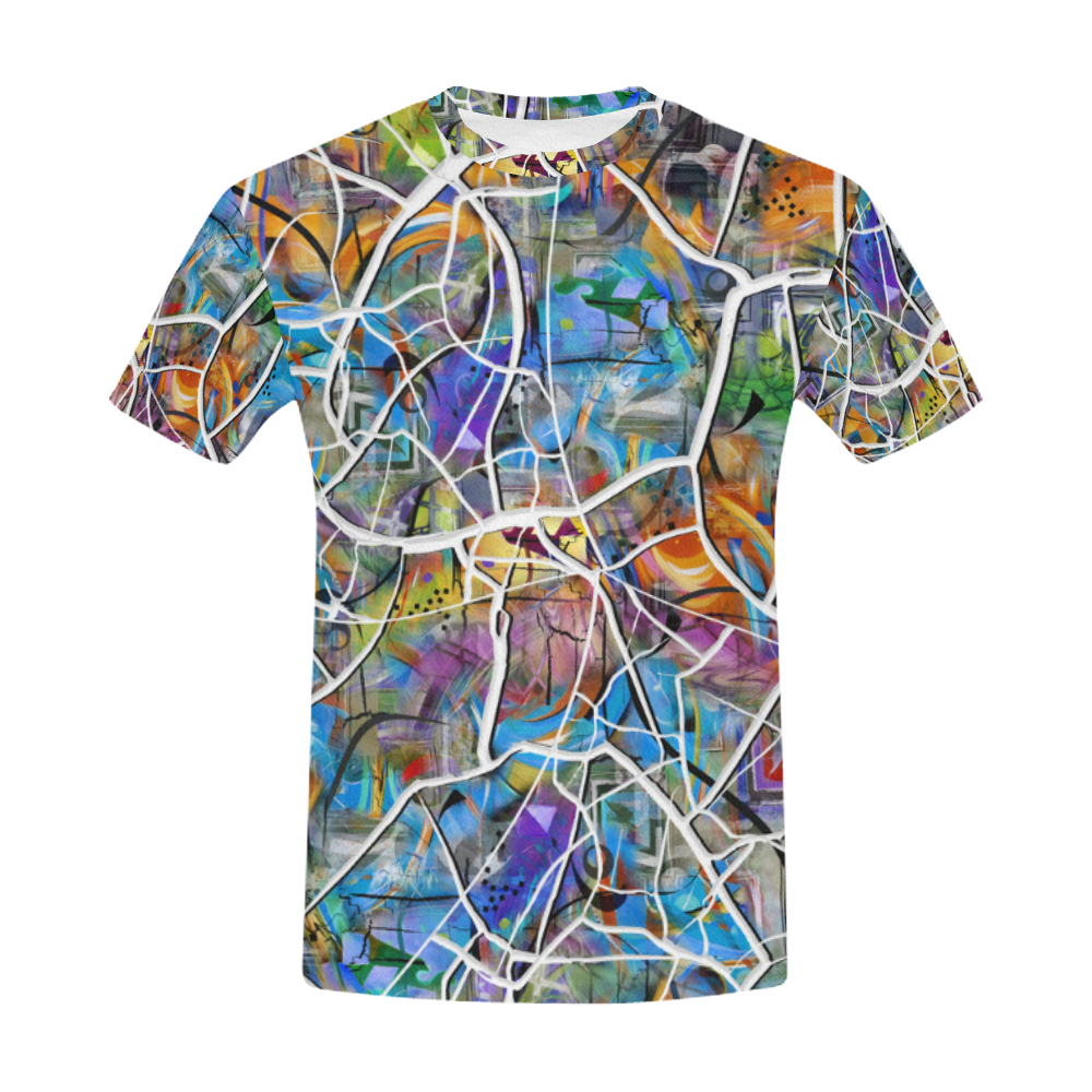 Cracked Wall Graphic T shirt All Over Print T-Shirt for Men (USA Size ...