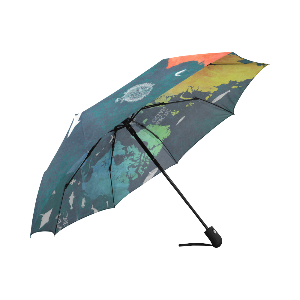 world map Auto-Foldable Umbrella (Model U04) | ID: D1697496