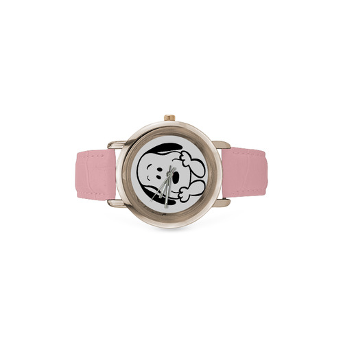 snoopy Women's Rose Gold Leather Strap Watch(Model 201) | ID: D1707990